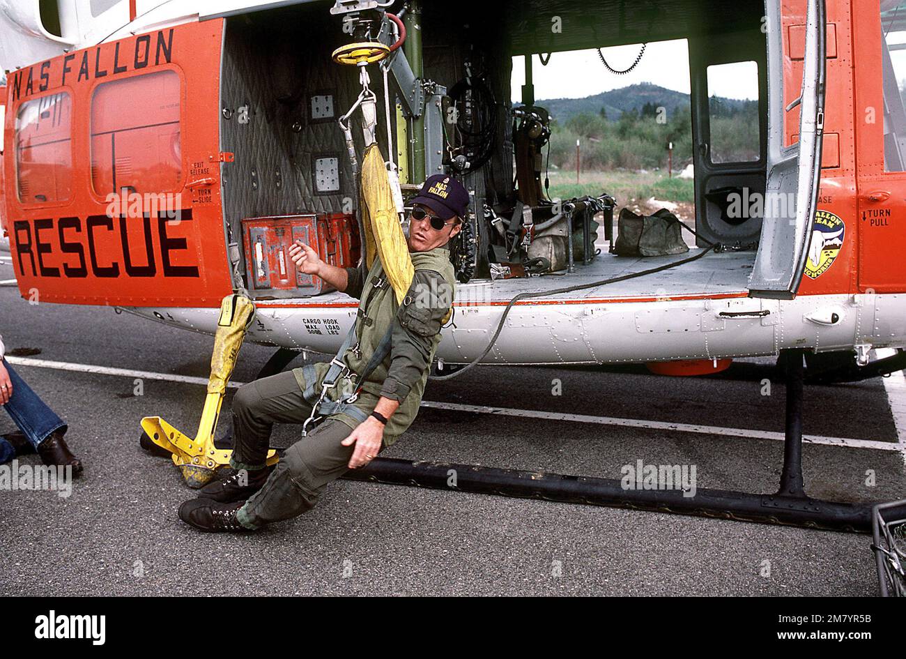 A member of the Naval Air Station Fallon, Nevada, Search and Rescue ...