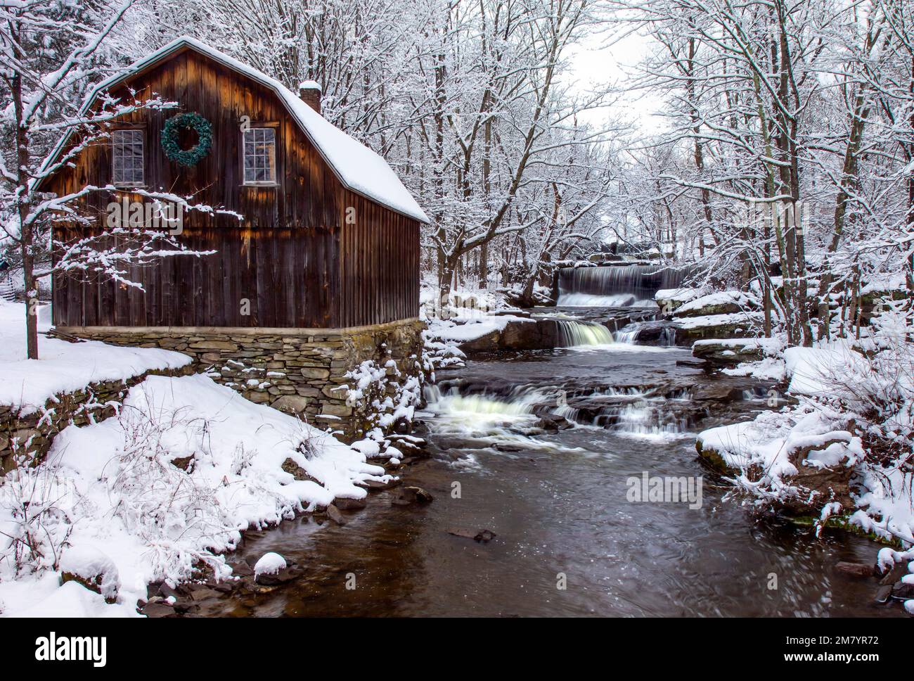Small cascade along Middle Creek Creek in Wayne County, Pennsylvania ...
