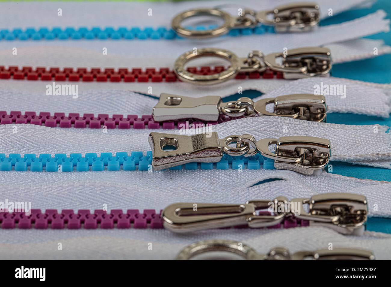 Colorful Resin Zippers with Ring Pulls for DIY Tailor Sewing Craft Accessories Mixed. Bright ...