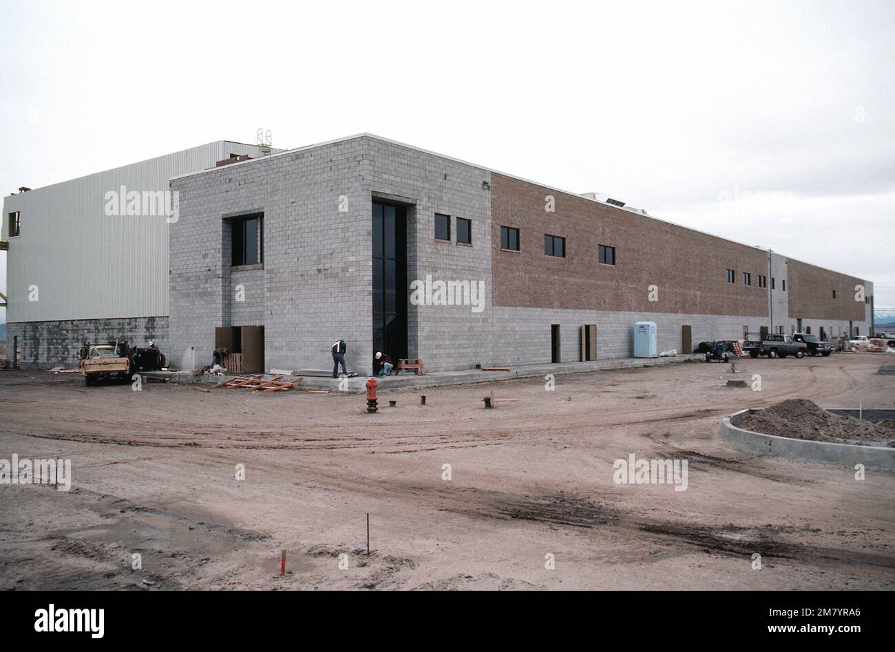A view of the new aircraft hangar under construction. Base: Naval Air ...