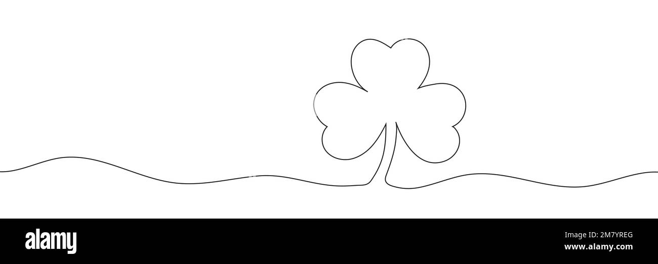 Clover leaf. continuous drawn one line Stock Vector Image & Art - Alamy