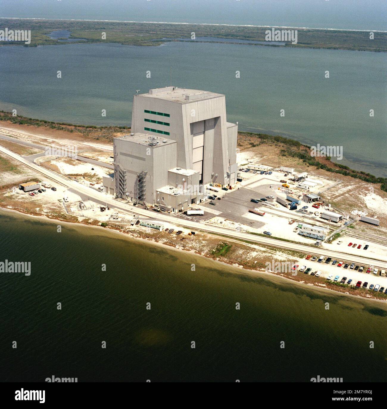 An aerial view of the Integrate, Transfer, and Launch (ITL) and Shuttle ...