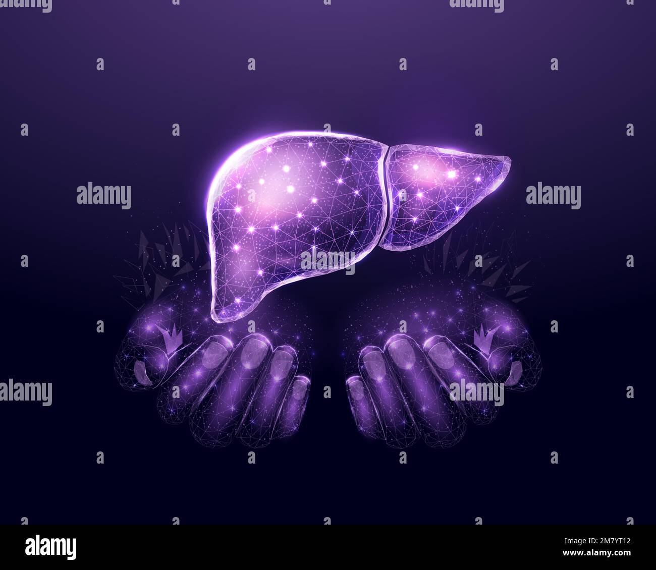 Two human hands are holds human liver. Support healthy liver concept ...