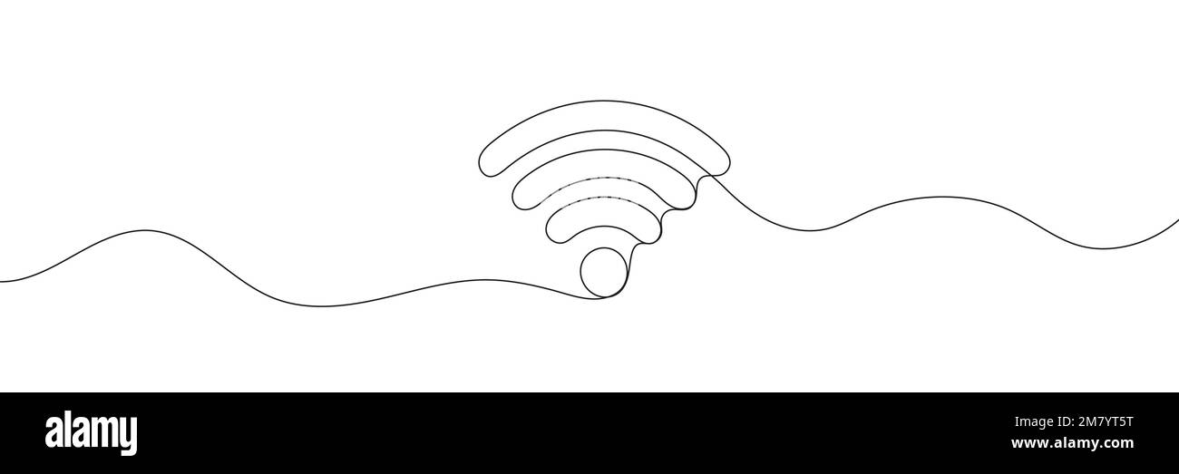 Continuous line drawing of WI-FI signal icon Stock Vector Image & Art ...