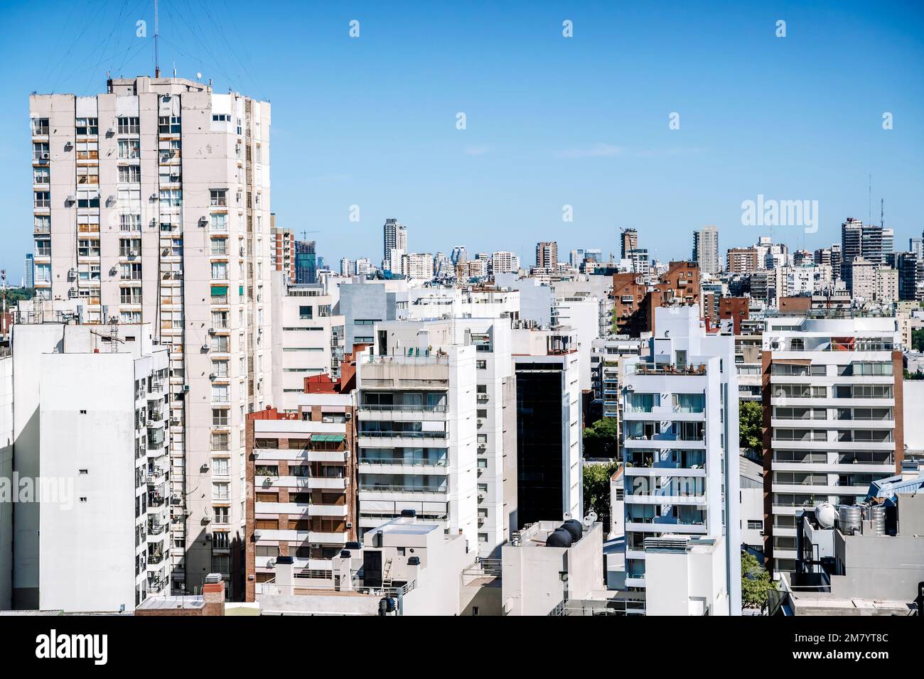 View of Buenos Aires from above. Cityscape architecture, houses and ...