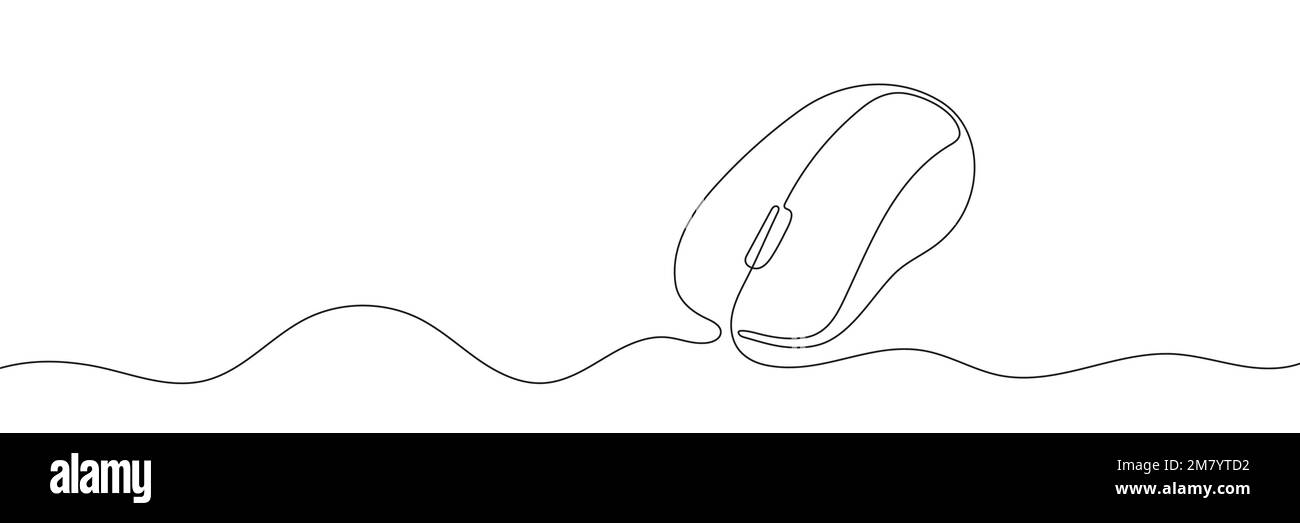 Drawn continuous one line computer mouse logo Stock Vector Image & Art ...