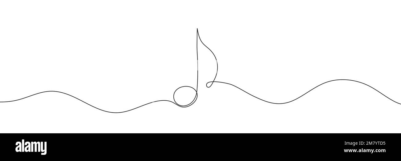 continuous drawn one line musical note Stock Vector Image & Art - Alamy