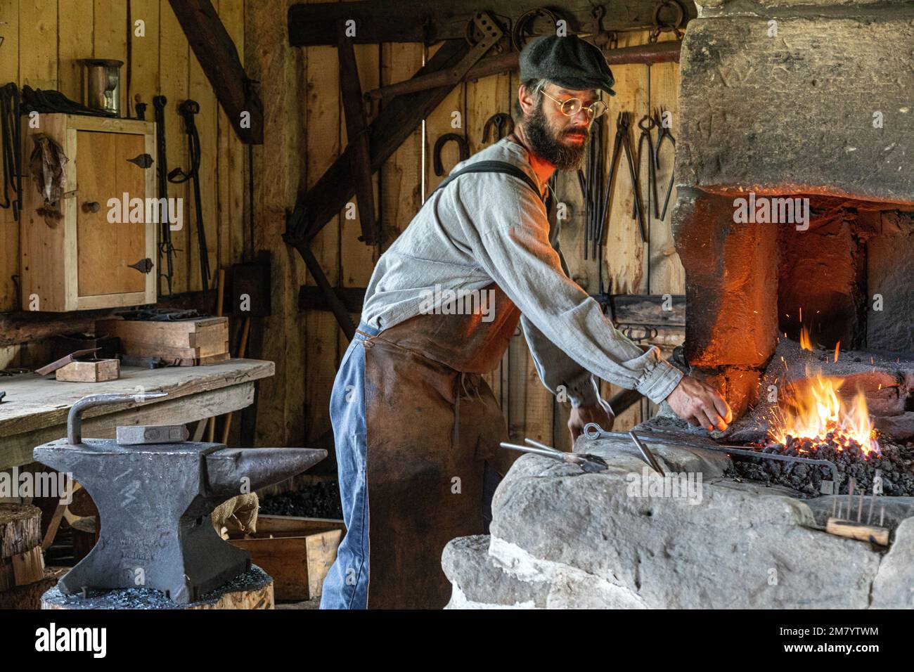 THE BLACKSMITH AND THE FORGE FROM 1874, HISTORIC ACADIAN VILLAGE ...