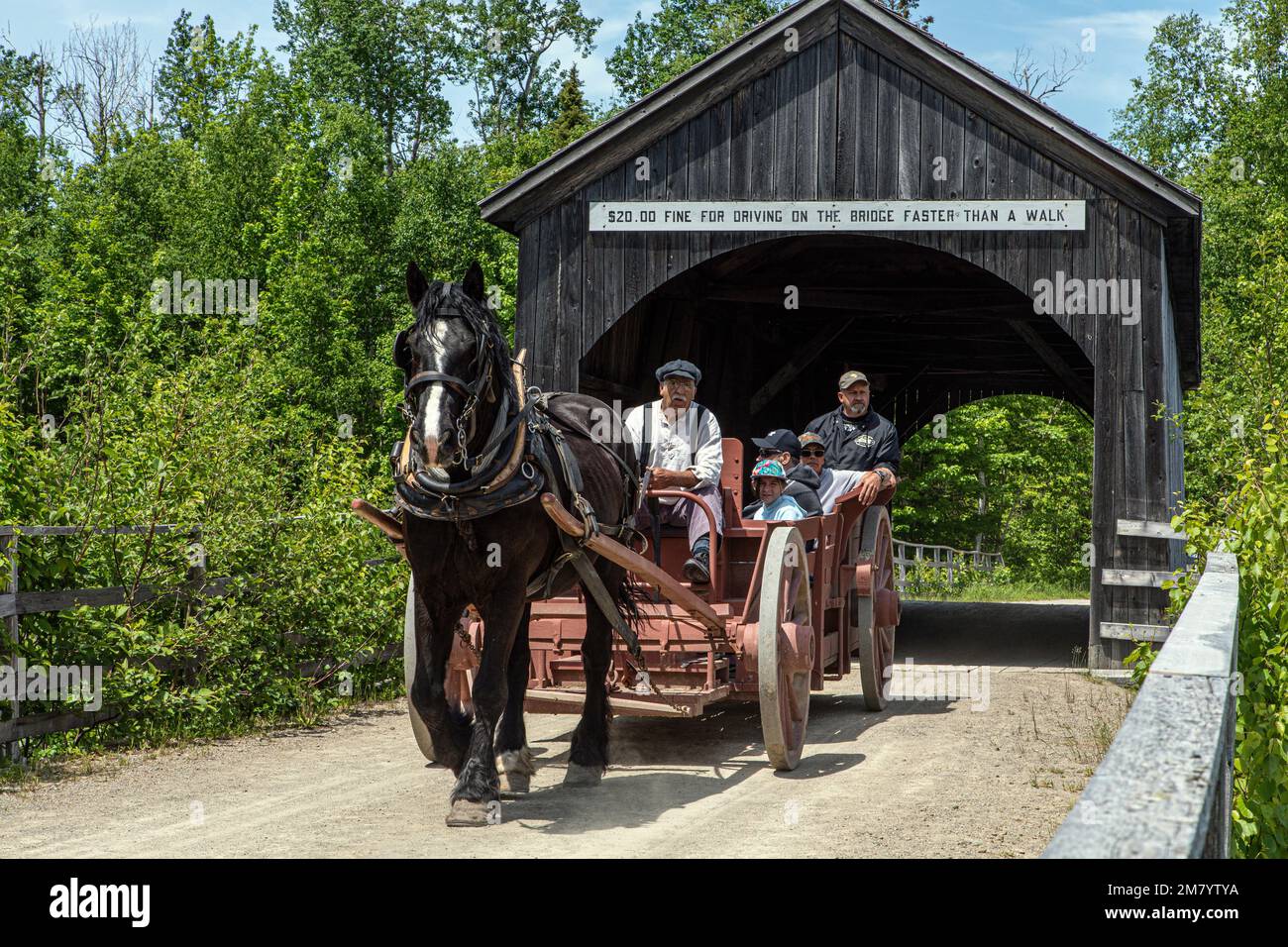 PERIOD CART FOR TAKING TOURISTS THROUGH THE COVERED WOODEN BUILT IN ...