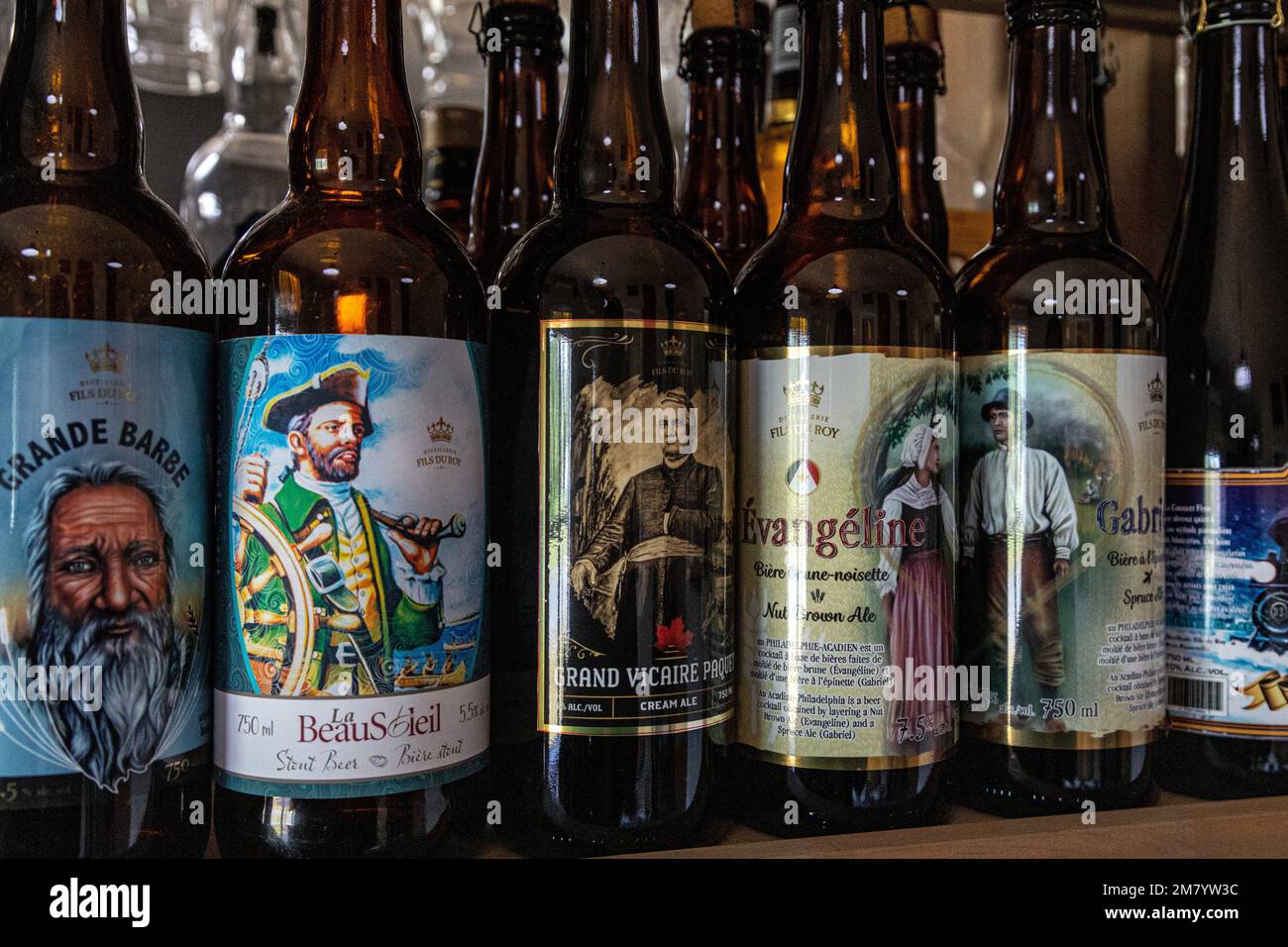 BOTTLES OF FLAVORED BEER WITH CHARACTER, THE FILS DU ROY DISTILLERY ...