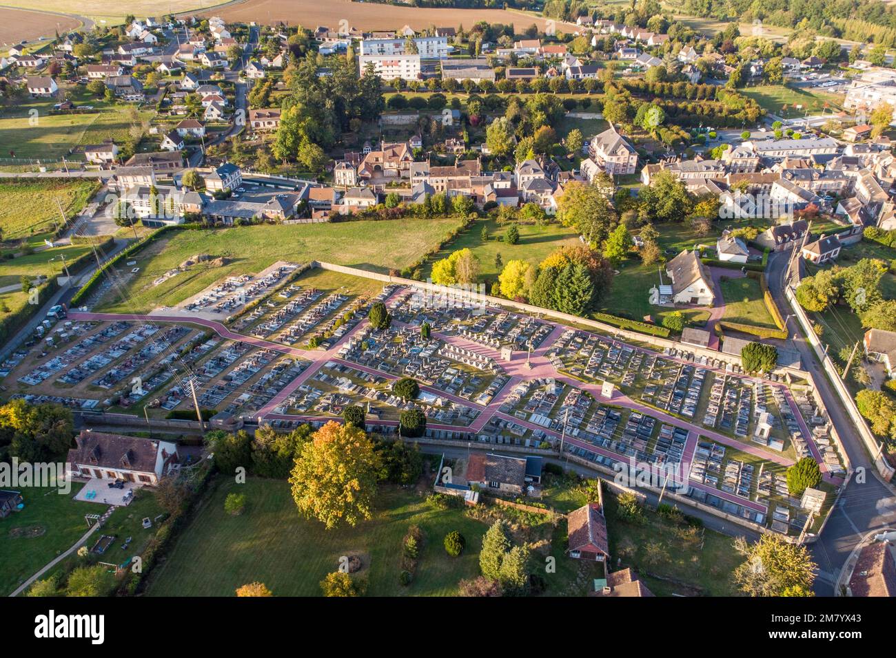 CEMETERY VEGETATED BY THE CITY, RUGLES, EURE, NORMANDY, FRANCE Stock ...
