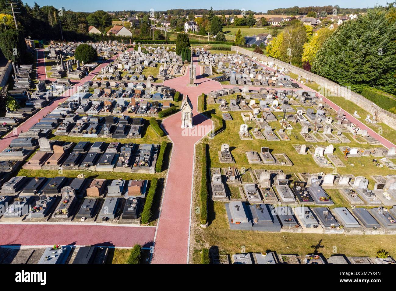 CEMETERY VEGETATED BY THE CITY, RUGLES, EURE, NORMANDY, FRANCE Stock ...