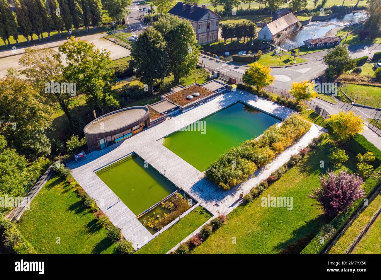 ORGANIC SWIMMING POOL LONG THE RISLE RIVER, RUGLES, EURE, NORMANDY ...