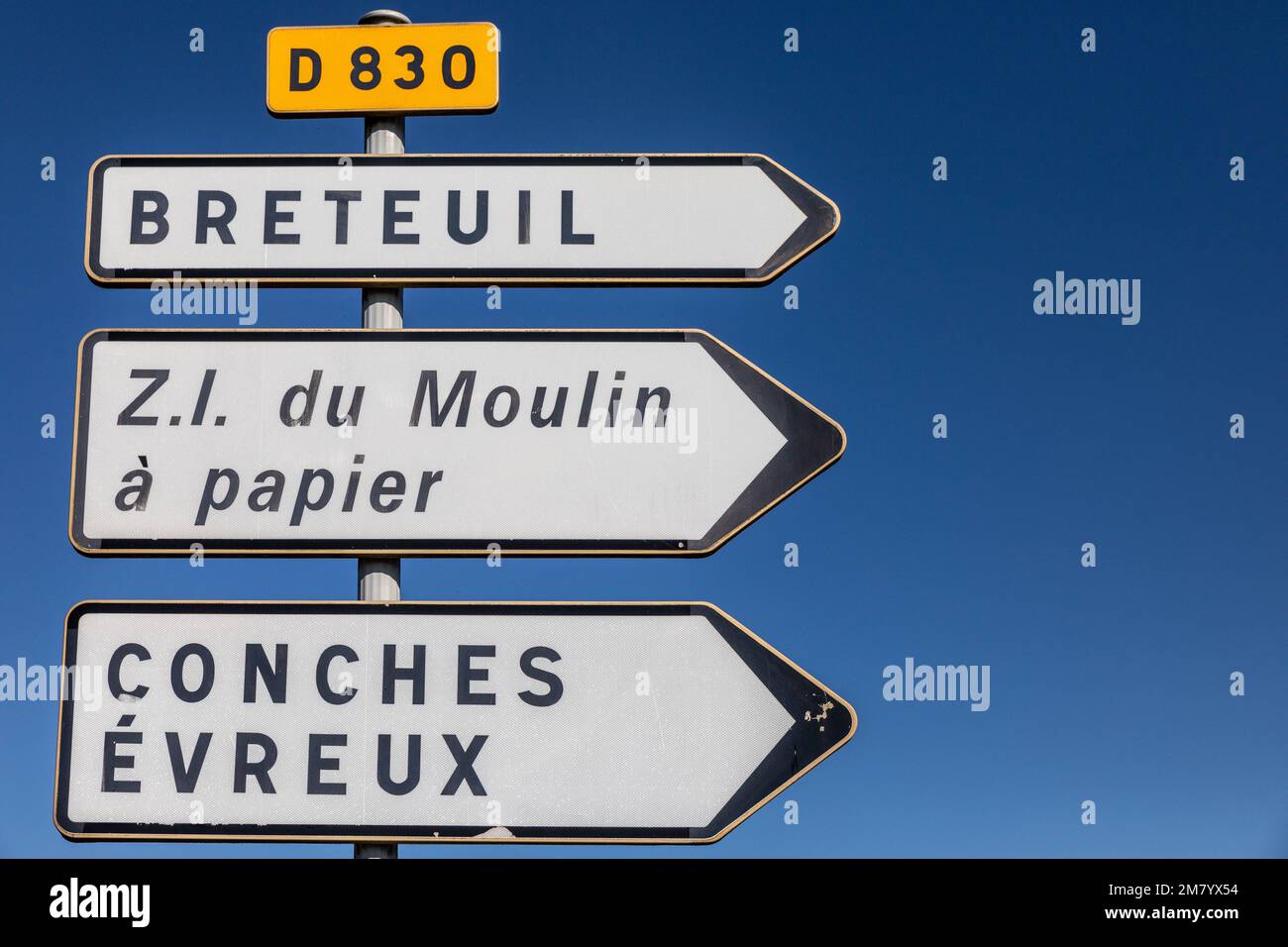 ROAD SIGN SHOWING THE DIFFERENT DIRECTIONS ON THE DEPARTMENTAL ROAD ...