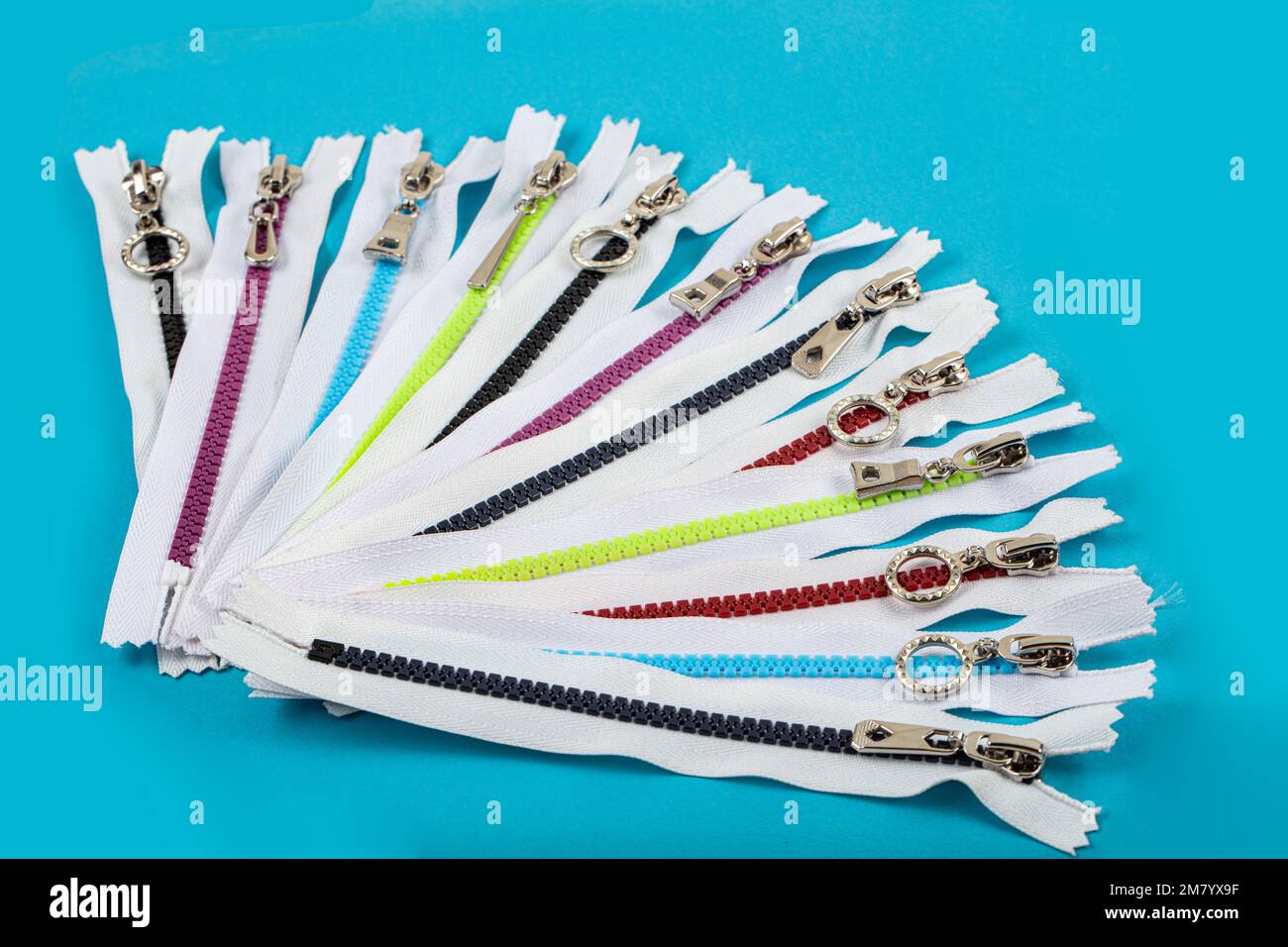 Colorful Resin Zippers with Ring Pulls for DIY Tailor Sewing Craft Accessories Mixed. Bright ...