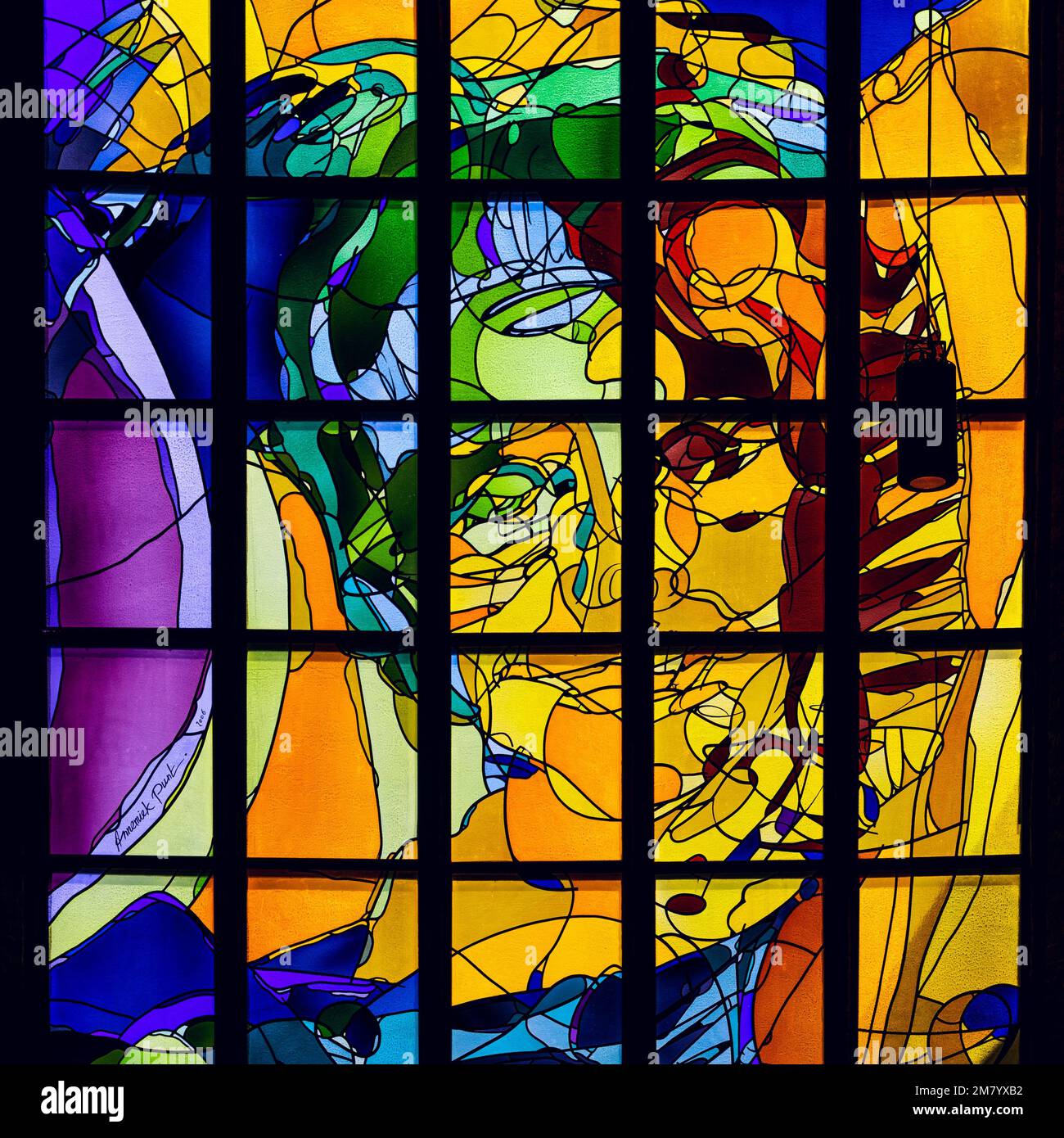 The colorful and abstract stained glass Stock Photo - Alamy