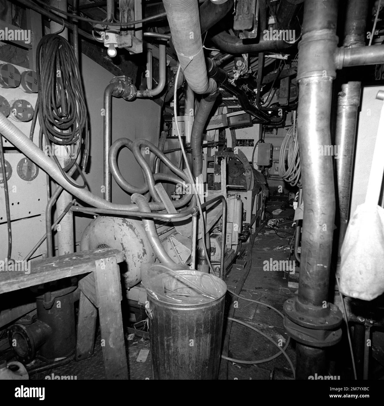 The lower level engine room aboard the guided missile frigate DE WERT ...