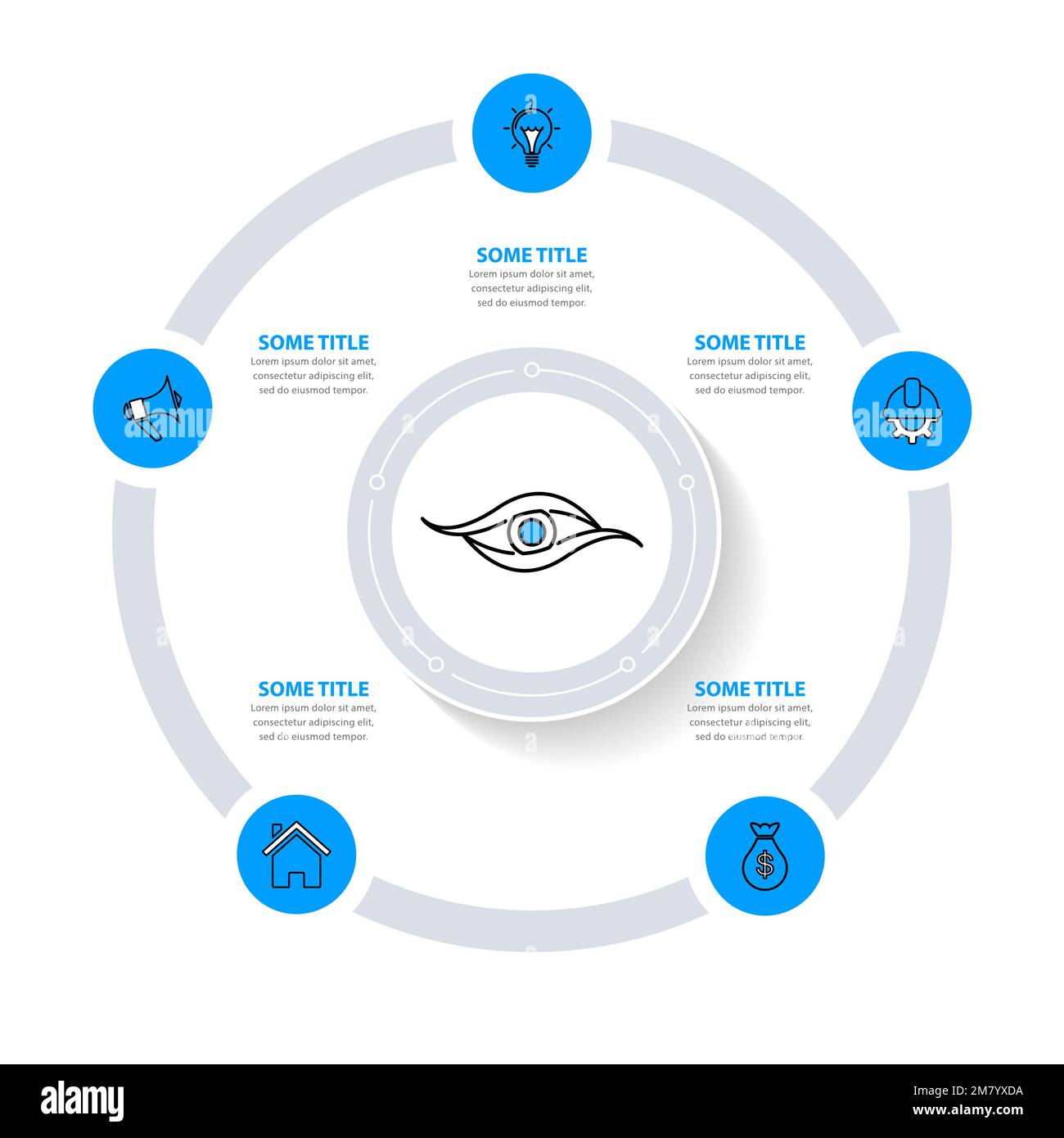 Infographic template with icons and 5 options or steps. Eye. Can be ...