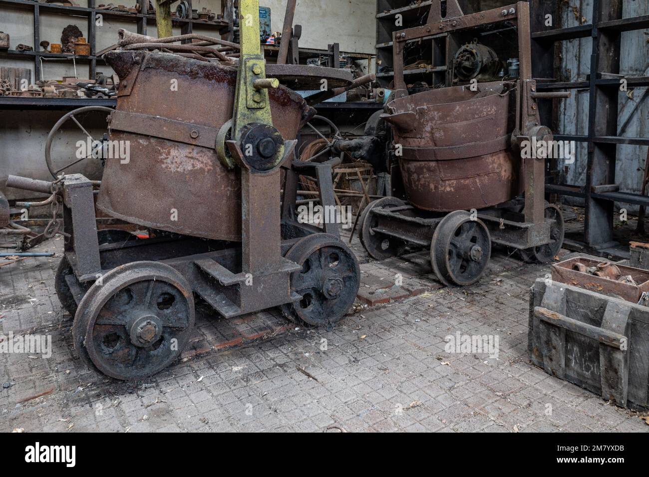 CART USED TO TRANSPORT METAL IN FUSION, REMAINS OF THE OLD FACTORY ...