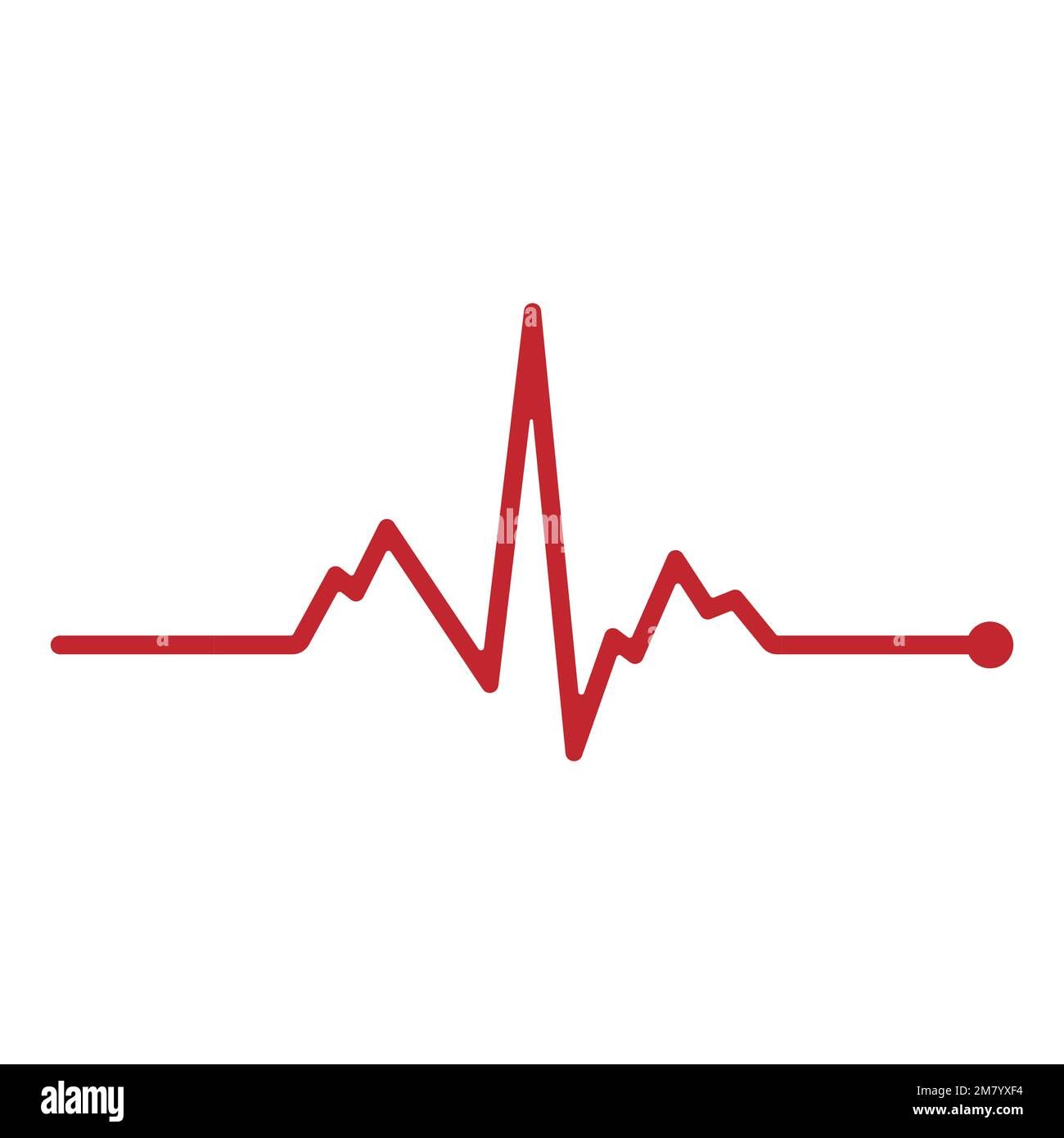 Heart Cardiogram Line Isolated On White Background Vector Illustration
