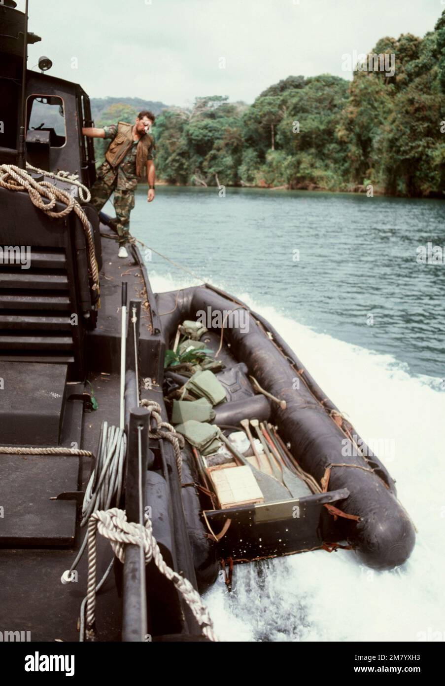 A member of the Combat Harbor Patrol Division, Naval Station Rodman ...