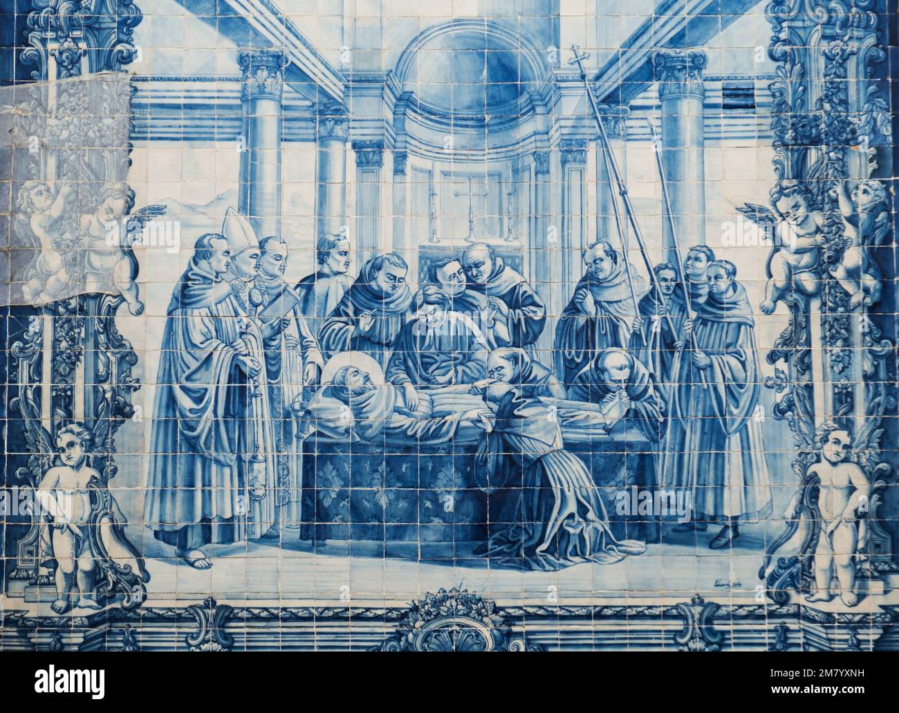 The Detail of mosaic art which depicts the burial of Jesus Christ in ...