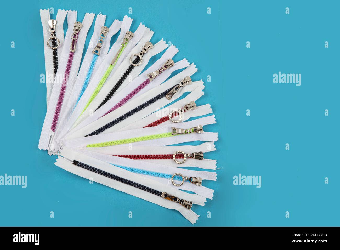 Colorful Resin Zippers with Ring Pulls for DIY Tailor Sewing Craft Accessories Mixed. Bright ...