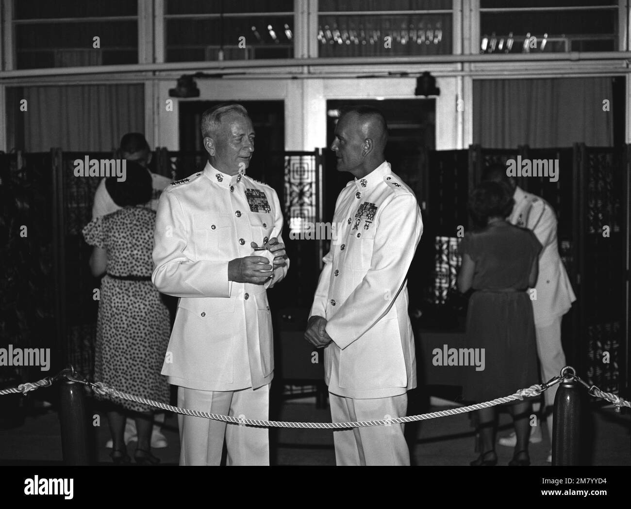 GEN Robert H. Barrow, commandant of the Marine Corps, talks with MGEN ...