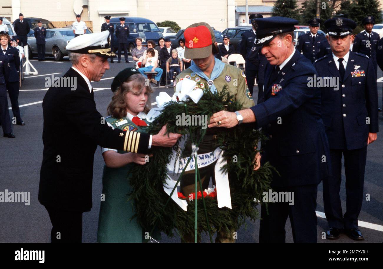 Captain Collins Hanes, a former prisoner of war, participates in a ...