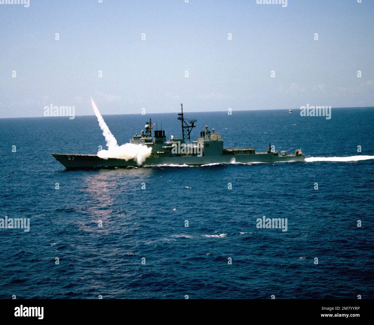 A Standard II missile is launched from the Aegis guided missile cruiser ...