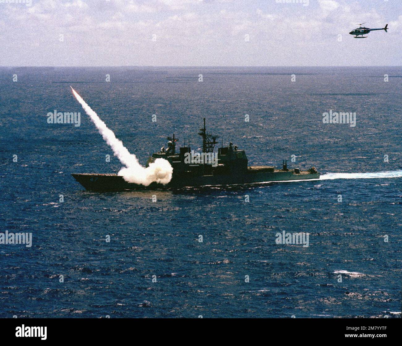 A Standard II missile is launched from the Aegis guided missile cruiser ...