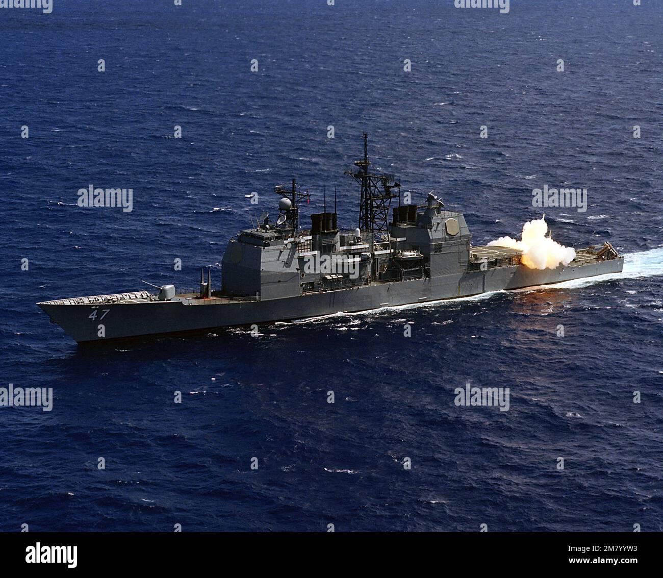 A Standard II missile is launched from the Aegis guided missile cruiser ...