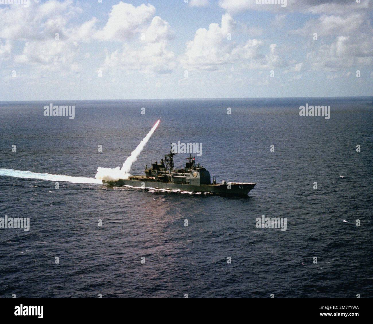 A Standard II missile is launched from the Aegis guided missile cruiser ...