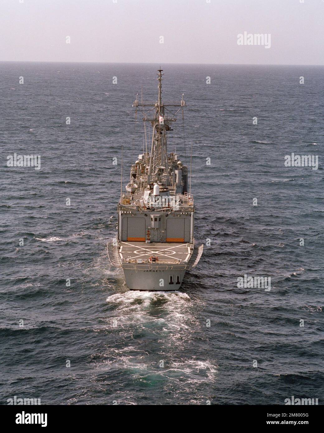 Aerial stern view of the guided missile frigate USS JARRETT (FFG 33 ...