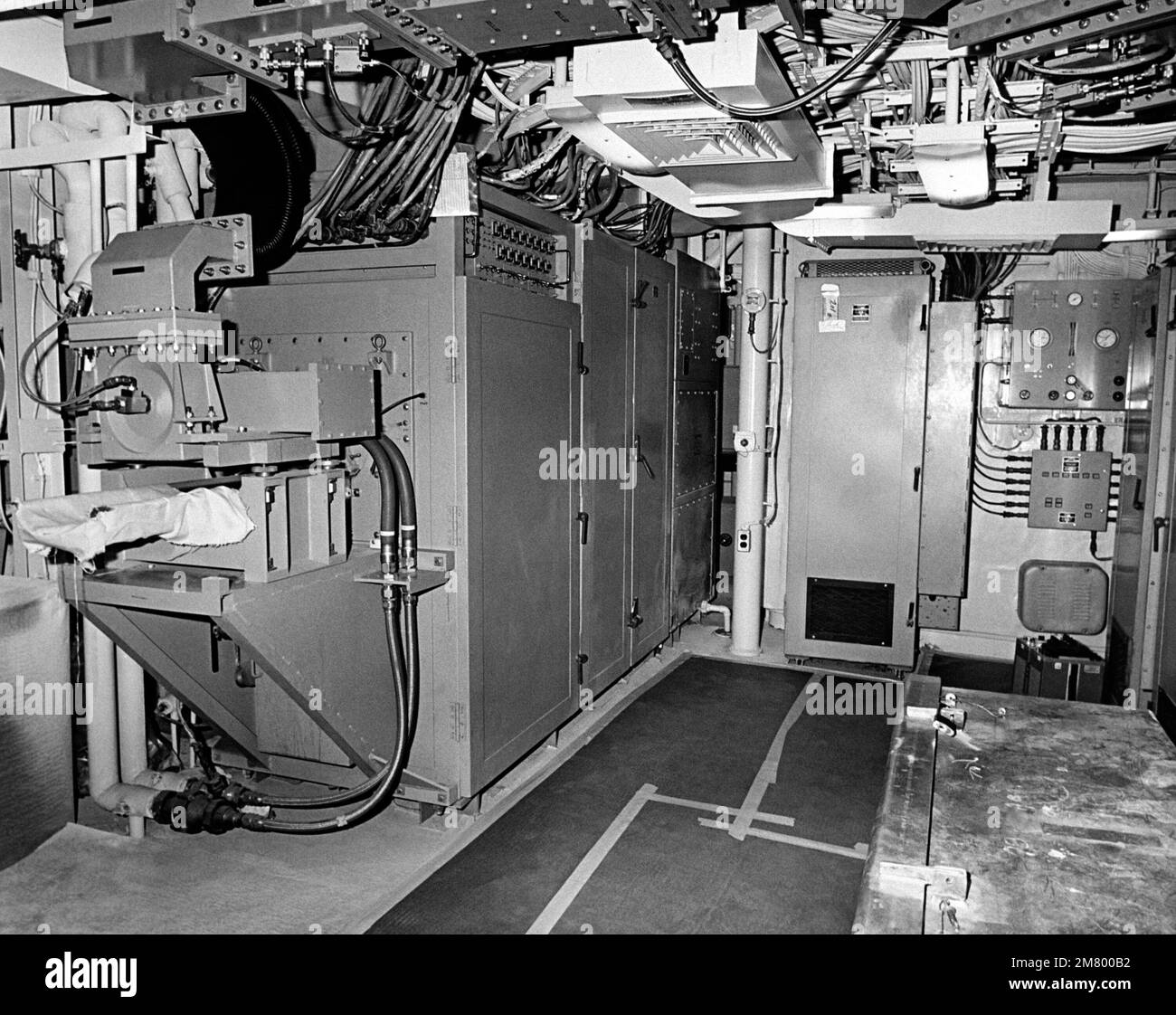 An interior view of the radar, IFF and combat information center space ...