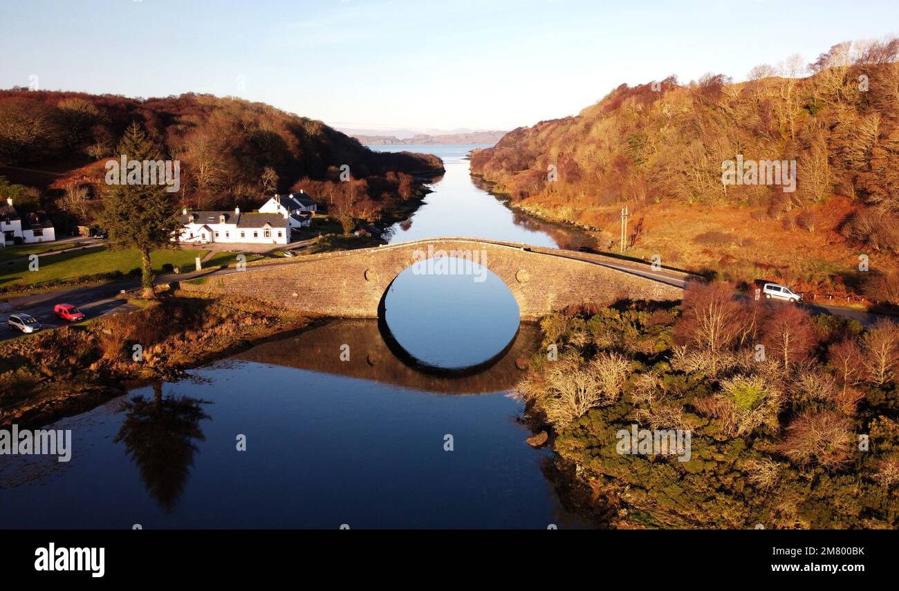 Bridge over the Atlantic or Clachan Bridge, Clachan Sound, Isle of Seil ...