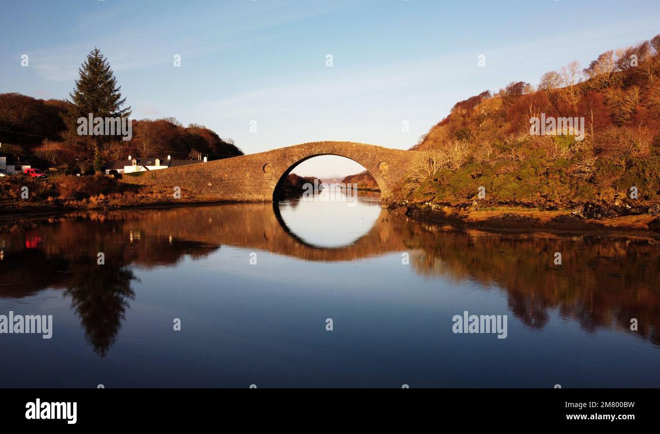 Bridge over the Atlantic or Clachan Bridge, Clachan Sound, Isle of Seil ...