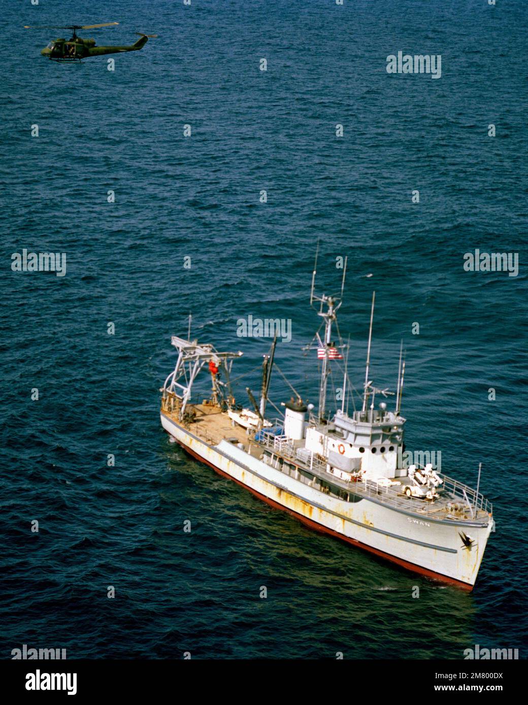 A starboard bow view of a research vessel being used as a camera ...