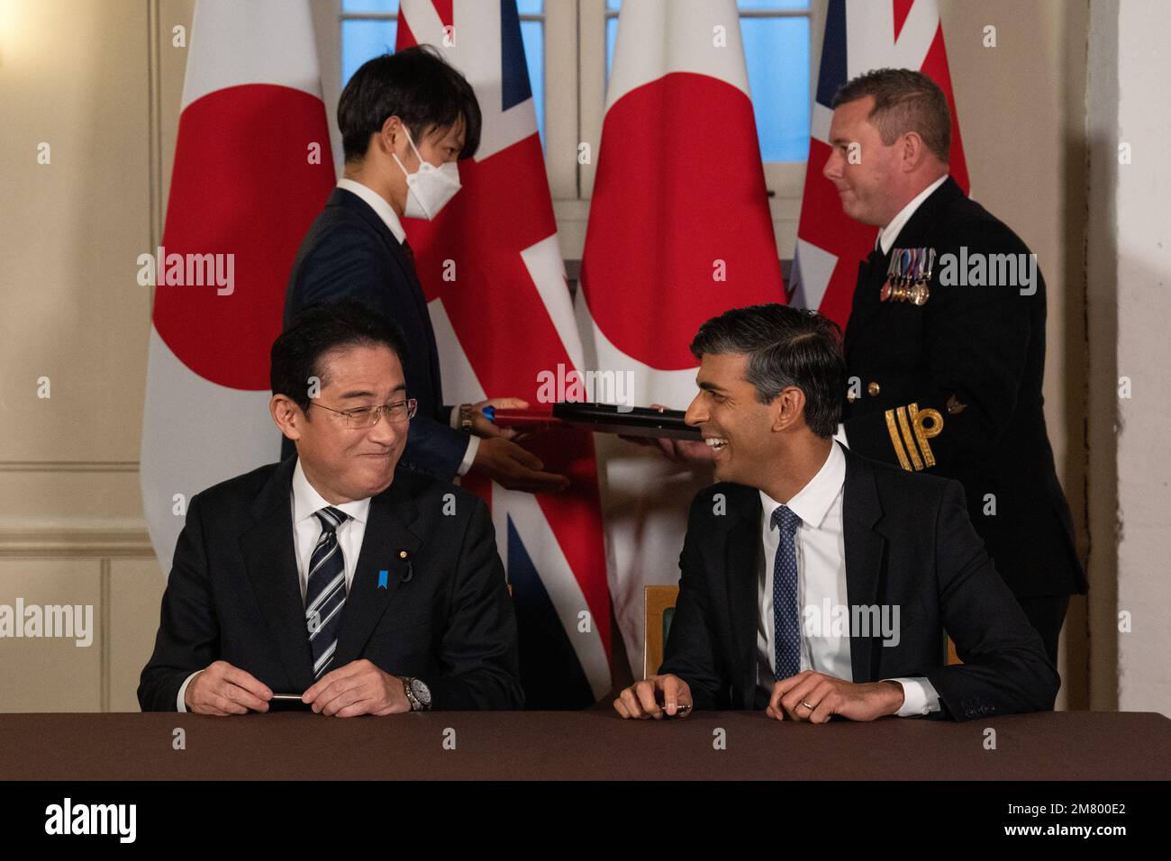 Prime Minister Rishi Sunak with the Prime Minister of Japan, Fumio Kishida, at the Tower of ...