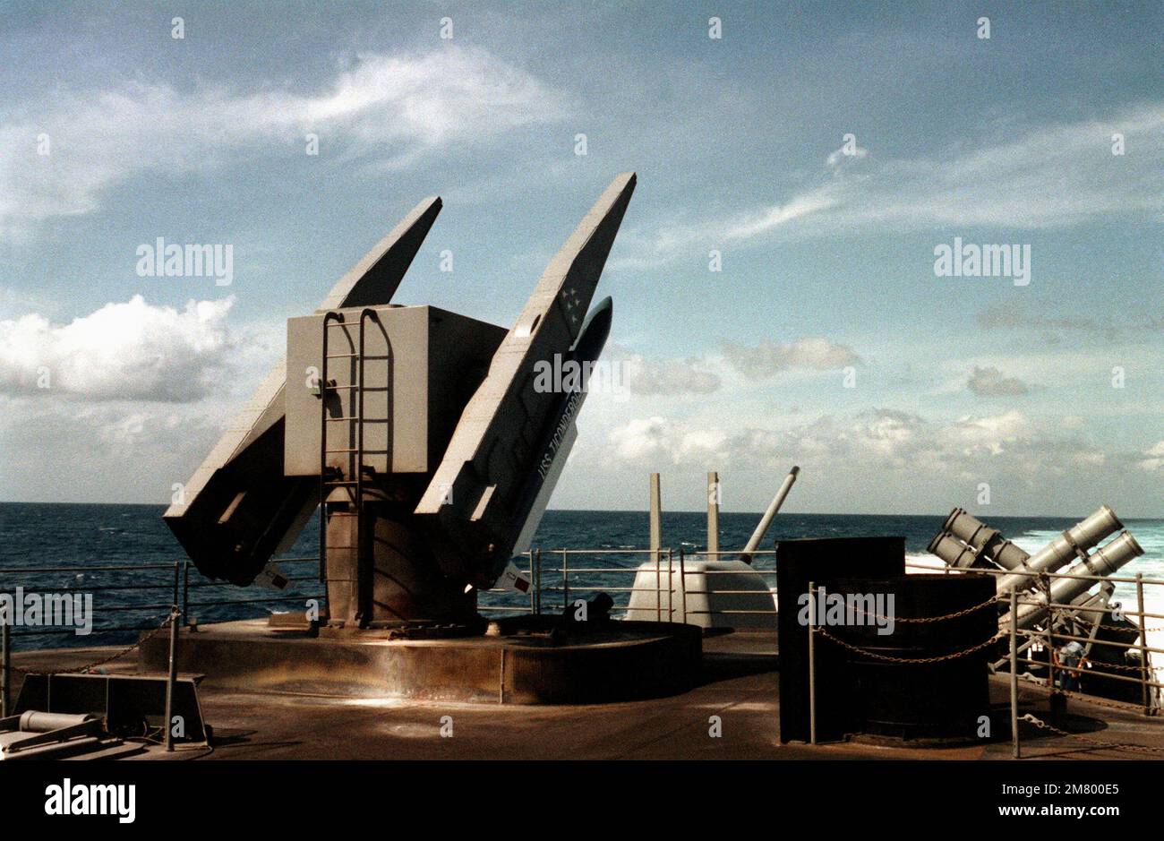 RIM-66 Standard MR/SM-2 missiles on a Mk-26 launcher, prior to being ...