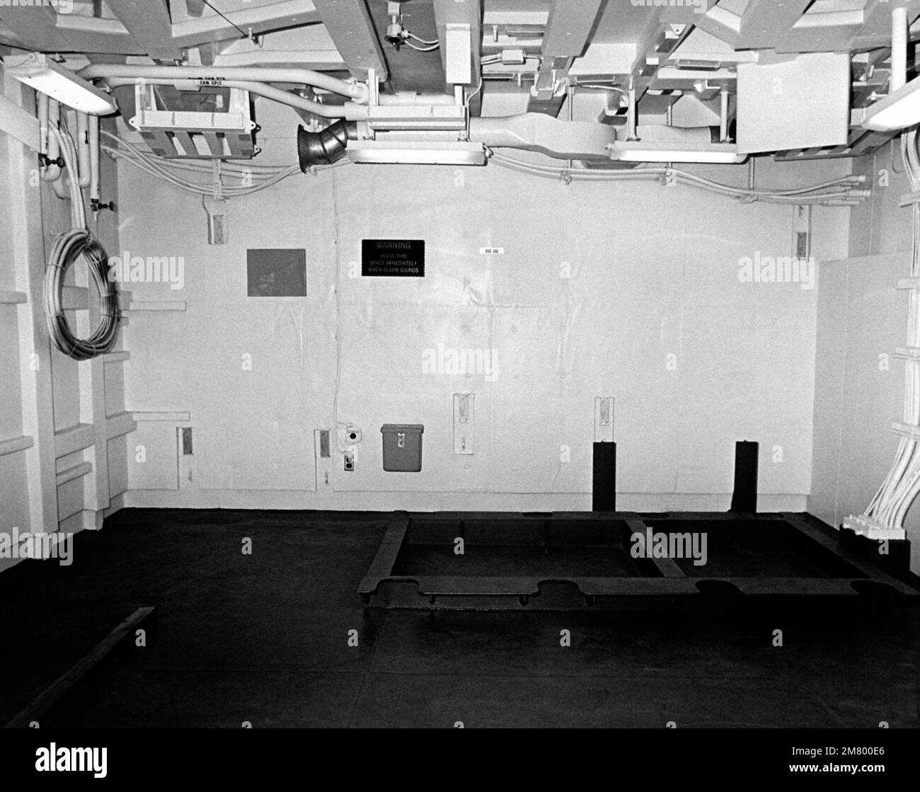 An interior view of the helicopter hauldown and traverse machinery room ...