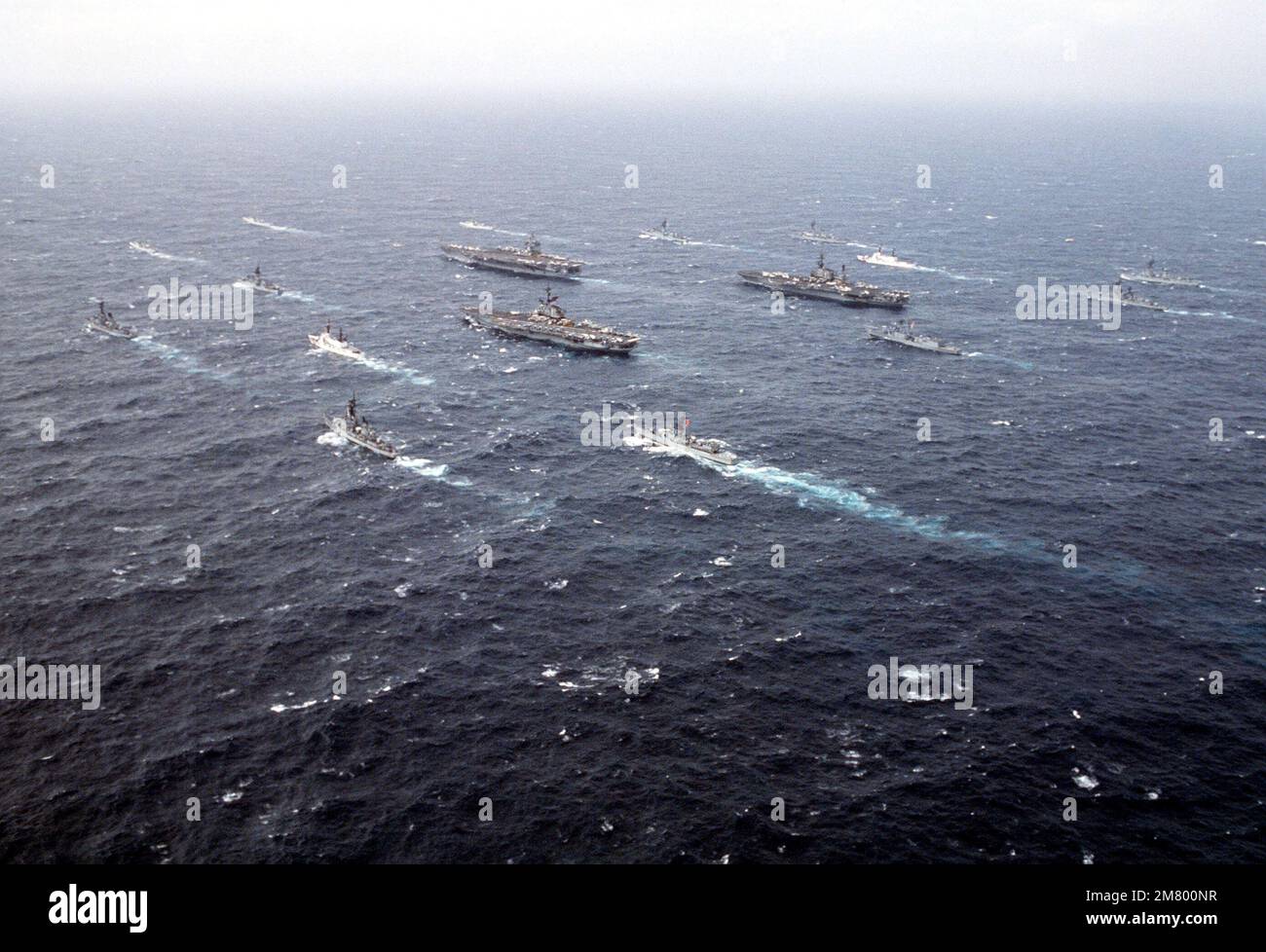 A port quarter view of the nuclear-powered aircraft carrier USS ...