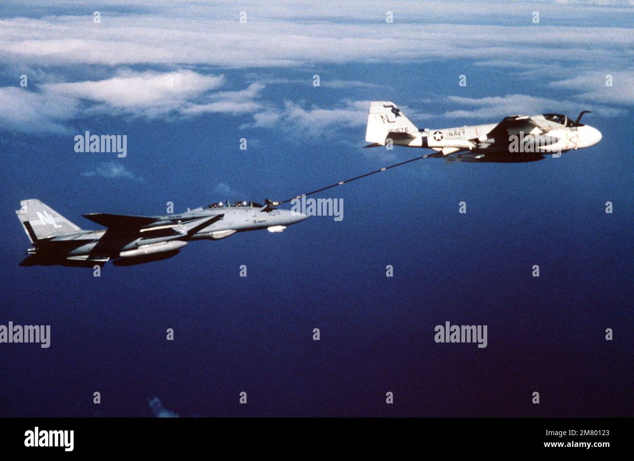 An air-to-air right side view of a KA-6D Intruder tanker aircraft from ...