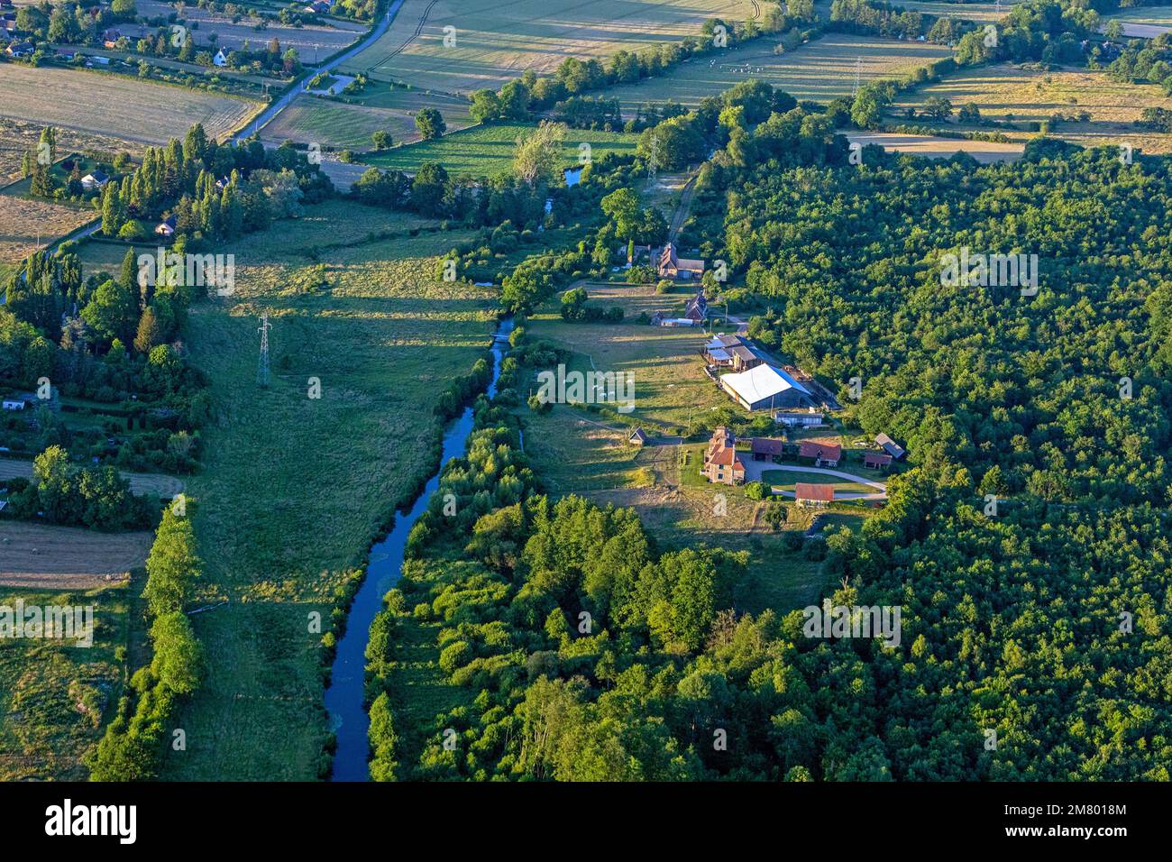 FARM AND FOREST IN THE ITON VALLEY, BOURTH, EURE, NORMANDY, FRANCE ...