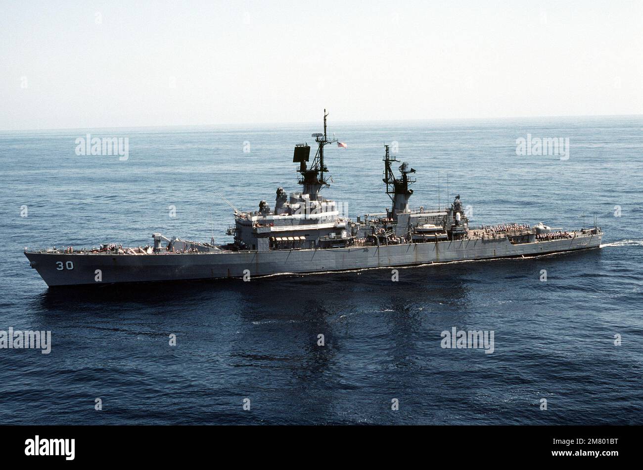 Aerial port view of the guided missile cruiser USS HORNE (CG-30 ...