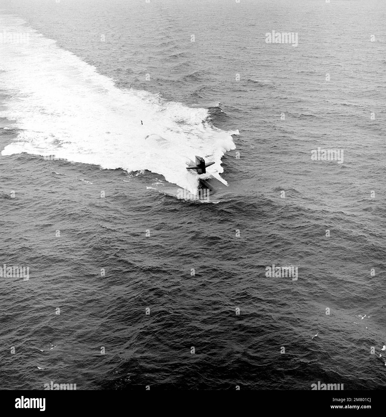 An aerial starboard bow view of the nuclear-powered attack submarine ...