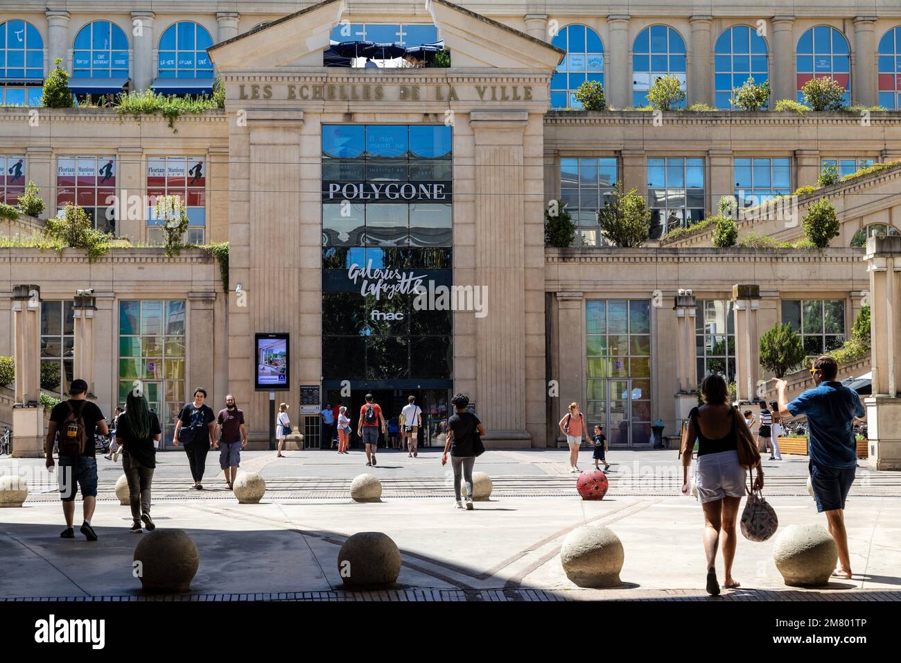 ENTRANCE TO THE POLYGONE SHOPPING MALL, MONTPELLIER, HERAULT, OCCITANIE ...