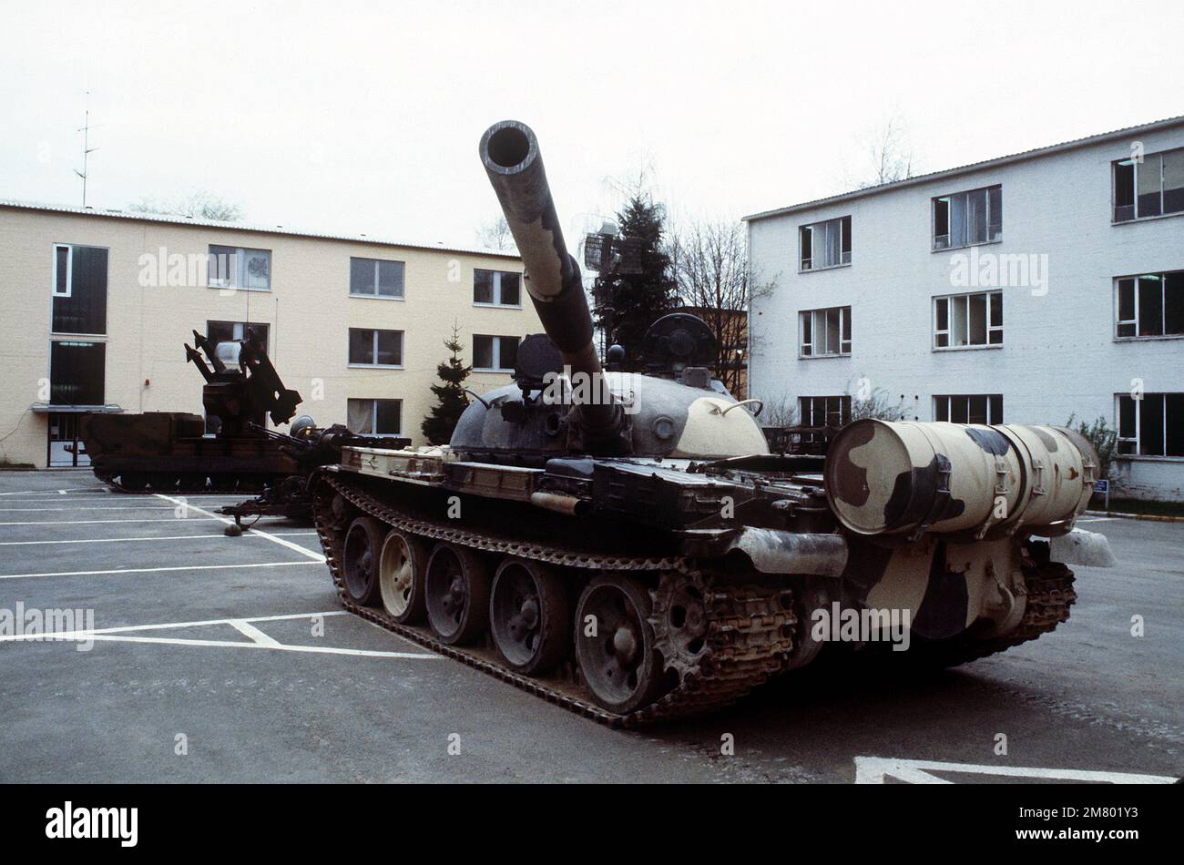 A view of a Soviet T-62 battle tank on display at the Warrior ...