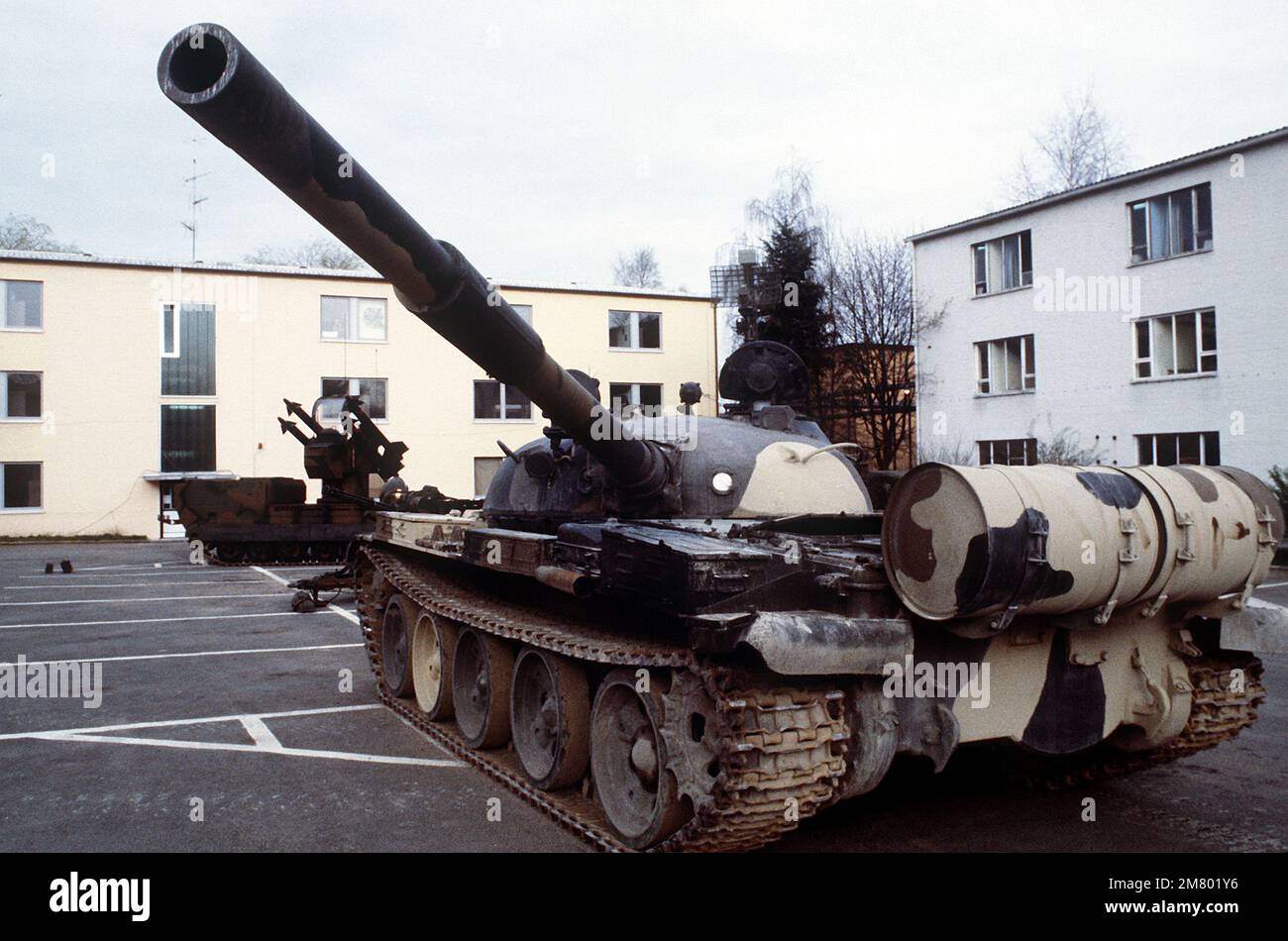A view of a Soviet T-62 battle tank on display at the Warrior Preparation Center. Base ...
