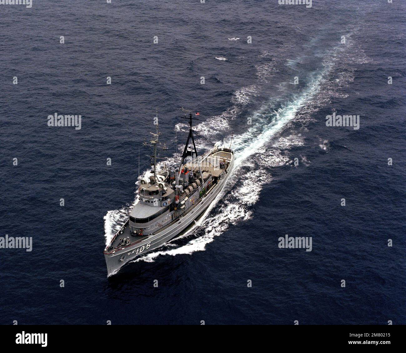 A port bow view of the fleet tug USS MOCTOBI (ATF 105) underway ...